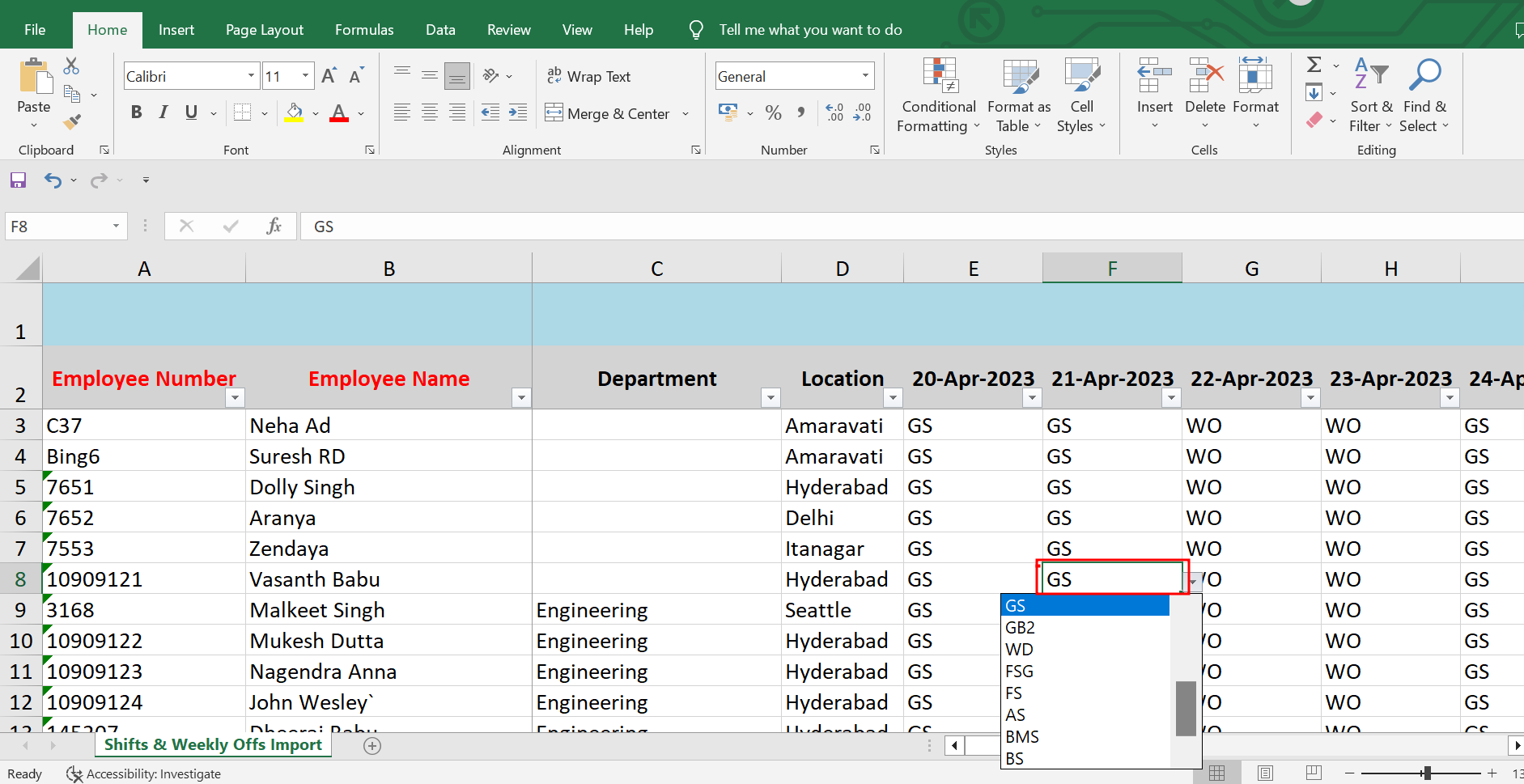 Managing shifts and weekly off assignments – KekaHR Help Center